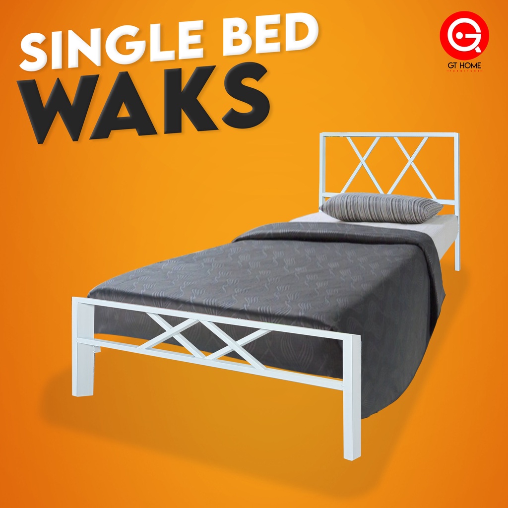 READY STOK Katil Single/Single Bed Frame/Katil hostel/Metal Bed/Bed ...