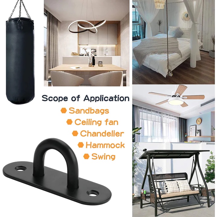 MKR Black Coating Stainless Steel Fan Hook "U" Shape Ceiling Hook ...