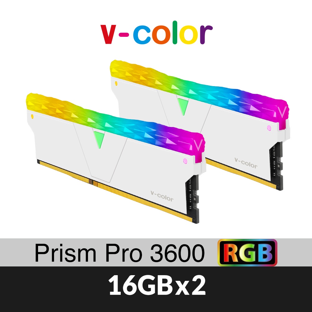 v-color All-He Prism Pro Series DDR4 3600 32GB (16GBX2) RGB Desktop ...