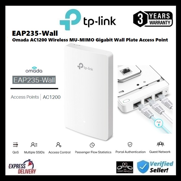 TP-LINK AC1200 DUAL BAND WALL PLATE WIRELESS MU-MIMO GIGABIT ACCESS ...