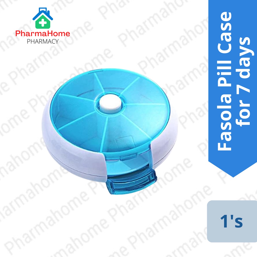 FaSoLa Round Pills Box for 7 Day (Tablets Case/ Rotating Portable Kit ...
