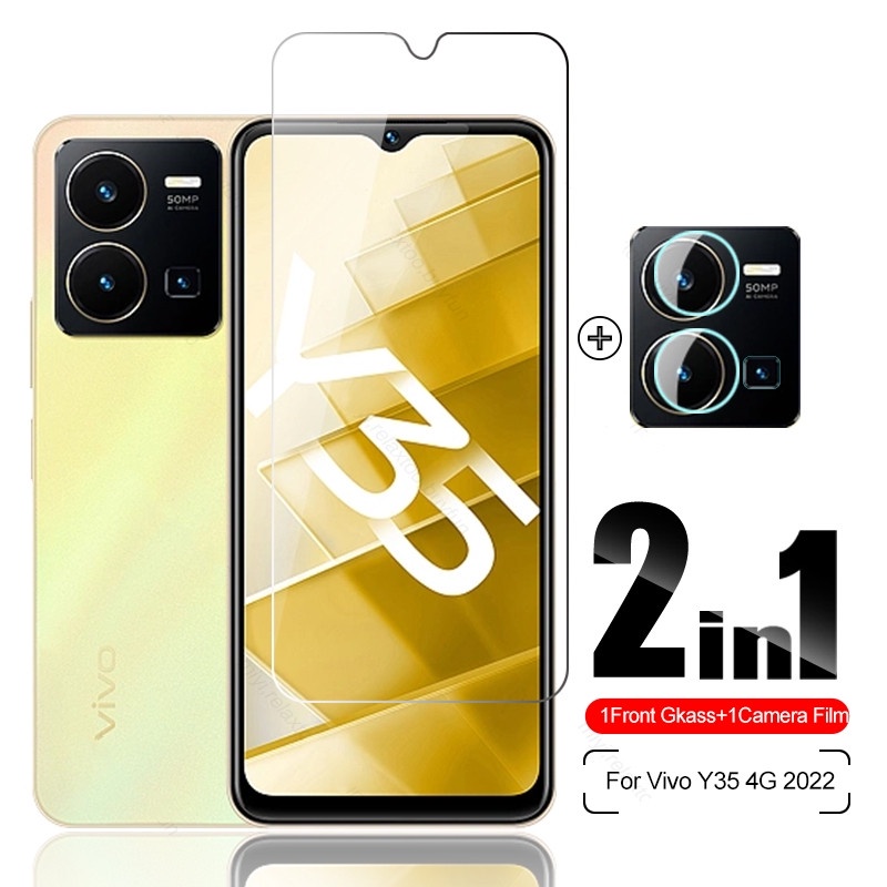 2 IN 1 Screen Protector Glass Film For Vivo Y35 Y22 Y22S Y16 Y02S Y75 ...