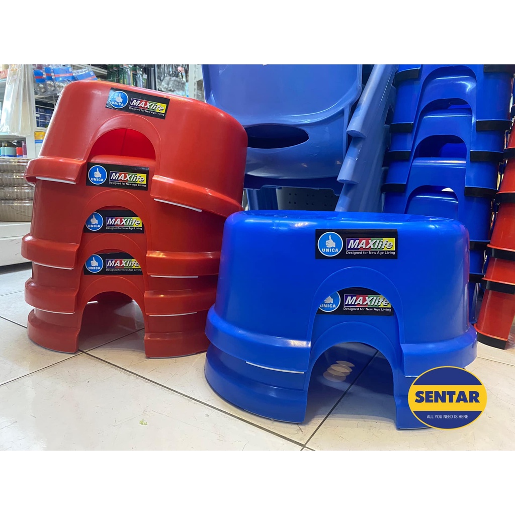 [100% ORIGINAL] READY STOCK UNICA Plastic Stool 006 Heavy Duty Stool With Anti Slip Rubber ...