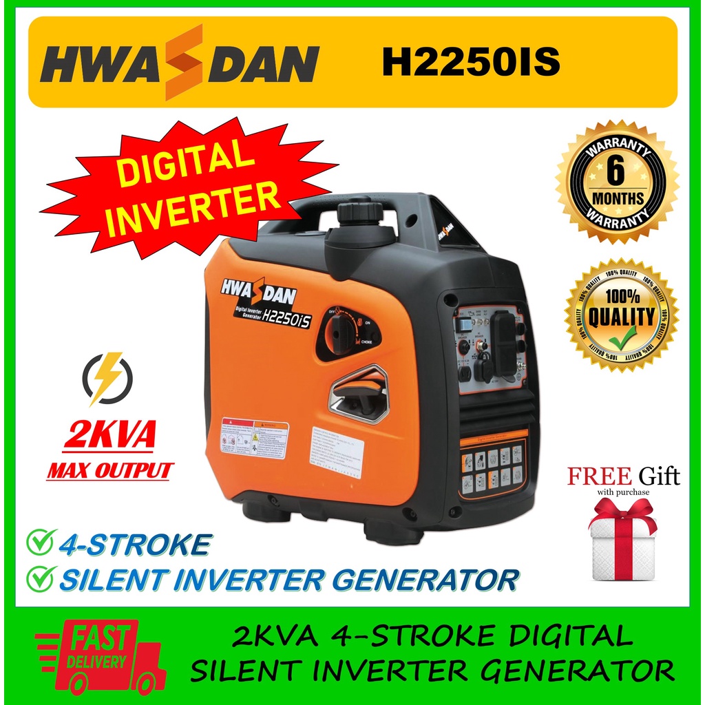 HWASDAN H2250IS 2KVA 4-STROKE DIGITAL SILENT INVERTER GENERATOR | Shopee Malaysia