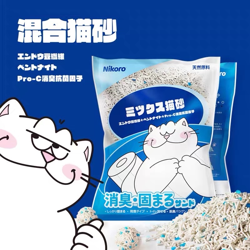 Nikoro 妮可露 混合豆腐膨润土猫砂 闪电成团抑菌除臭低粉尘 6L/2.5kg Mixed Tofu Cat Litter | Shopee Malaysia