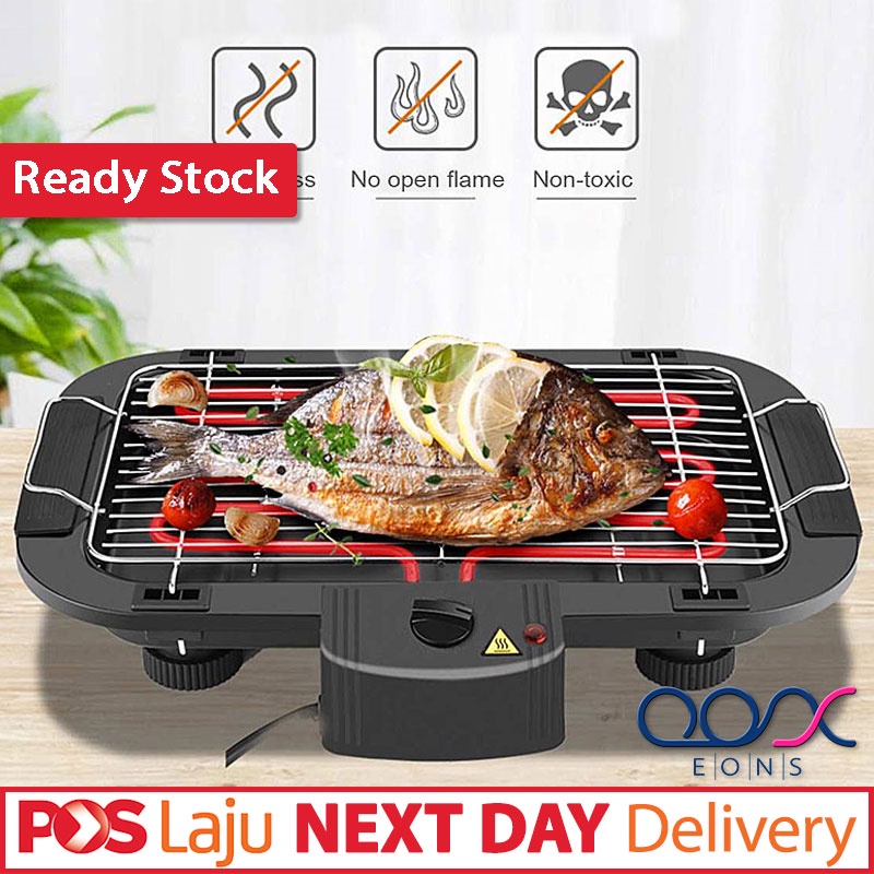 2000W Electric Smokeless Barbecue Grill 6 Temperature Adjustments High ...