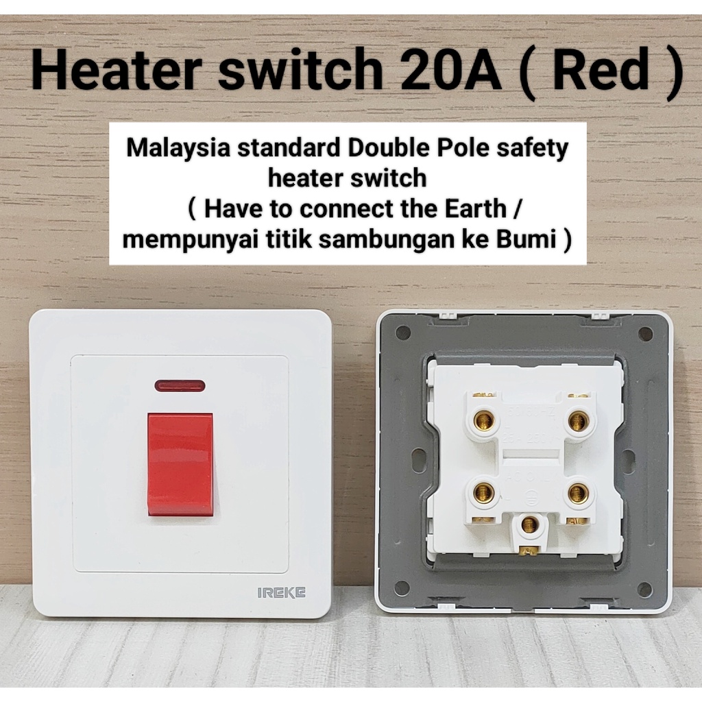 Malaysia Socket 13A Universal 15A Usb Type-C Water Heater Switch White ...
