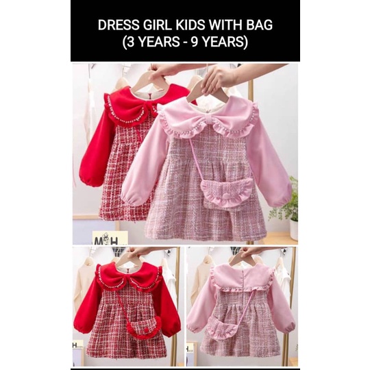 Dress Long Sleeves Girl Kids Baju Budak Peremouan Dress Budak Kids ...