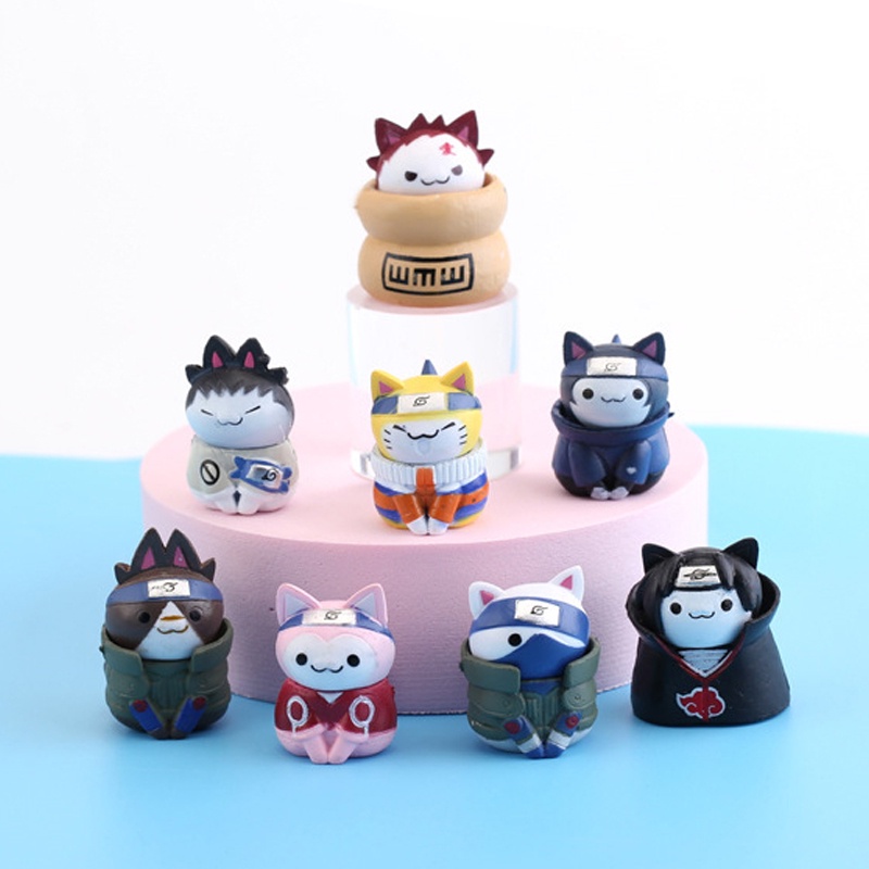 8Pcs/Set Anime Naruto Cat Gaara Uzumaki Naruto Uchiha Sasuke Uchiha ...