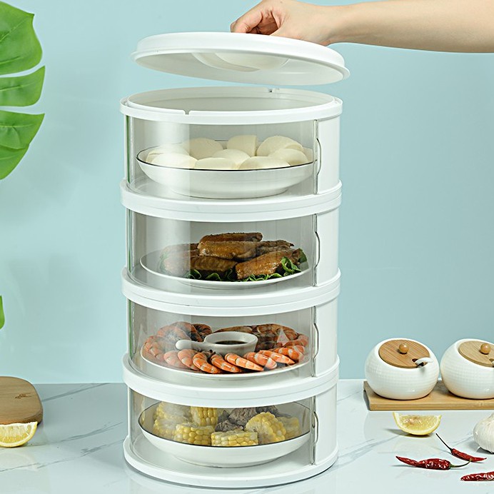 Food Cover Transparent Stackable Insulation Dish Dustproof Kitchen ...