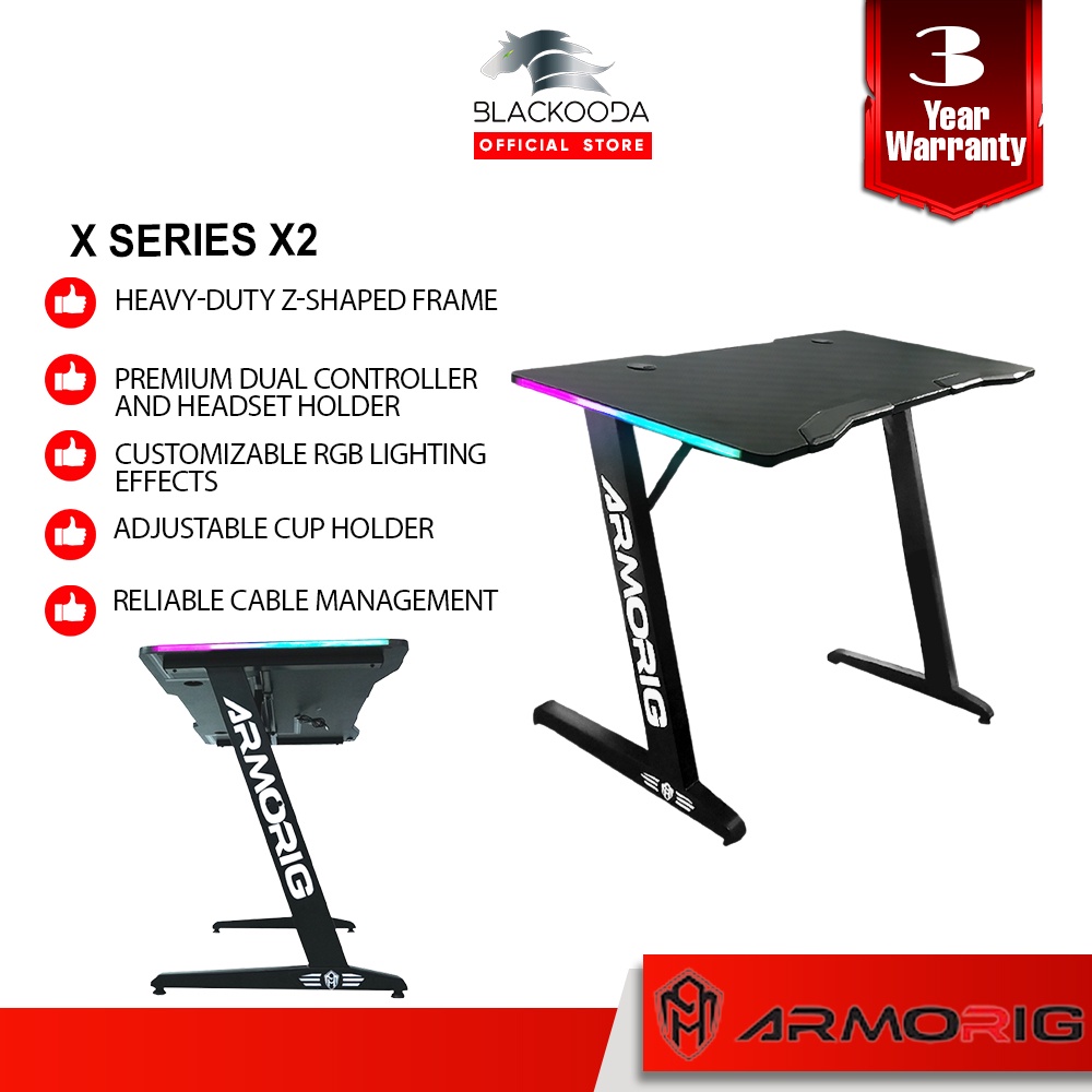 ARMORIG - X SERIES - Computer Desktop RGB Lighting Modern Gaming Desk ...