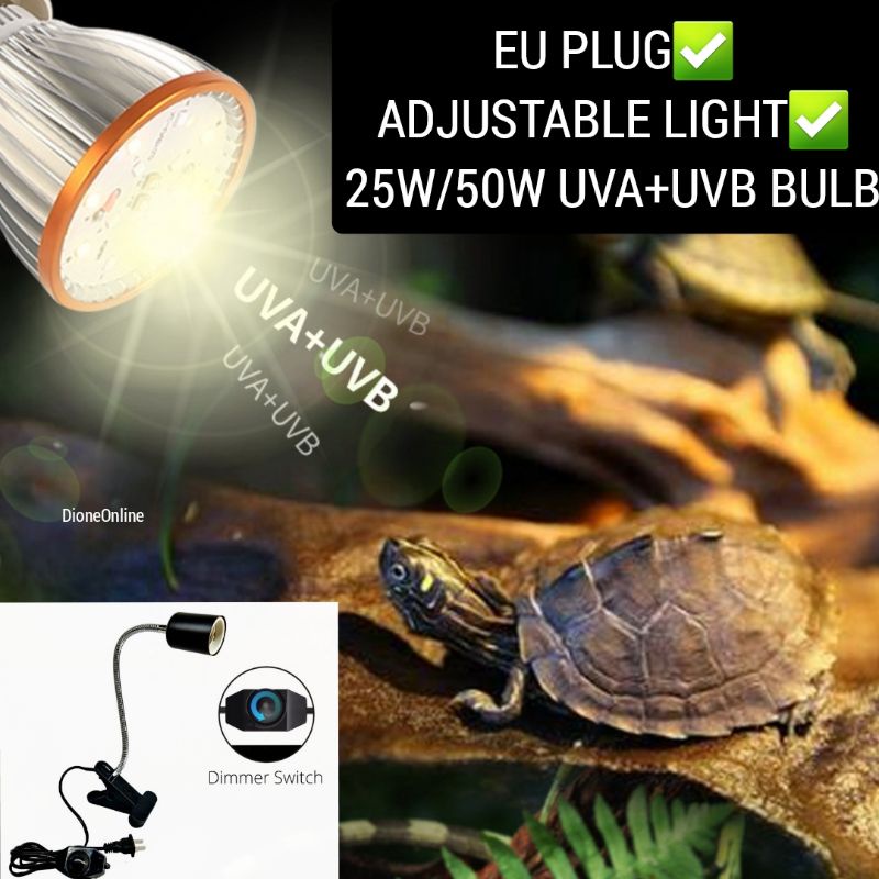 Reptile Turtle Heat Lamp Holder Bulb UVB+UVA light turtle lamp holder basking adjustable holder ...