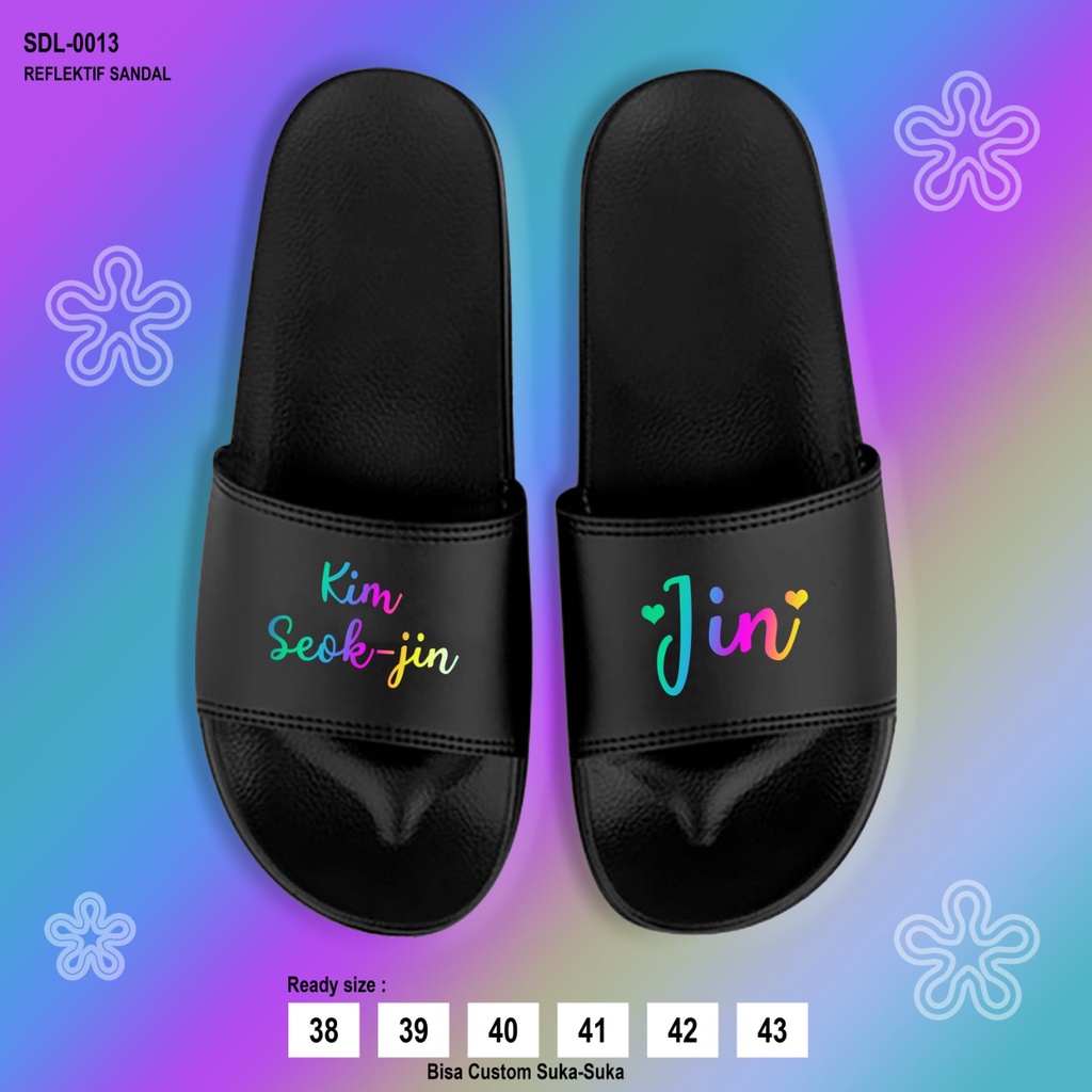 Bts Sandals / Reflective SENDAL / SLIP Sandals | Shopee Malaysia
