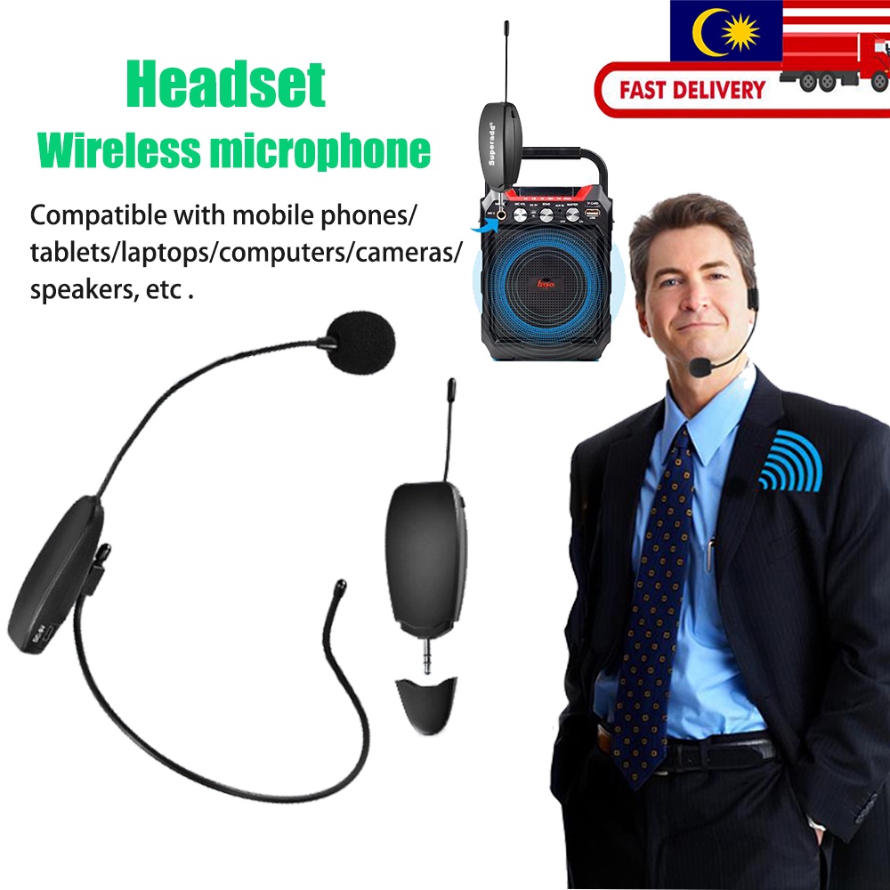 Wireless Microphone Headset UHF Headset and Handheld Mic Range for ...