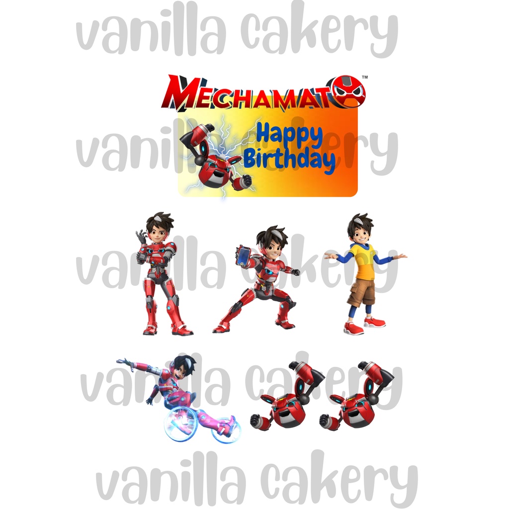 mechamato topper kek harijadi/ boboiboy mechamato /topper cake | Shopee ...