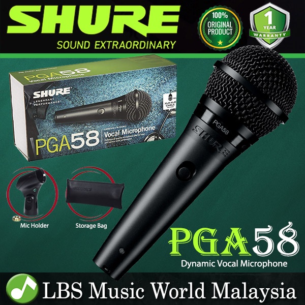 Shure PGA58 Cardioid Dynamic Vocal Microphone XLR Mic (PGA 58) | Shopee Malaysia
