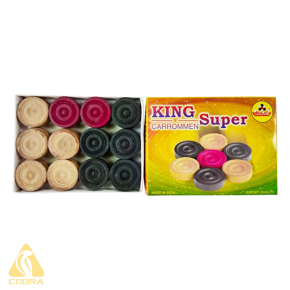 Ashwin Carrom Men Carrom seed coin Wooden SUPER DELUXE/KING SUPER ...