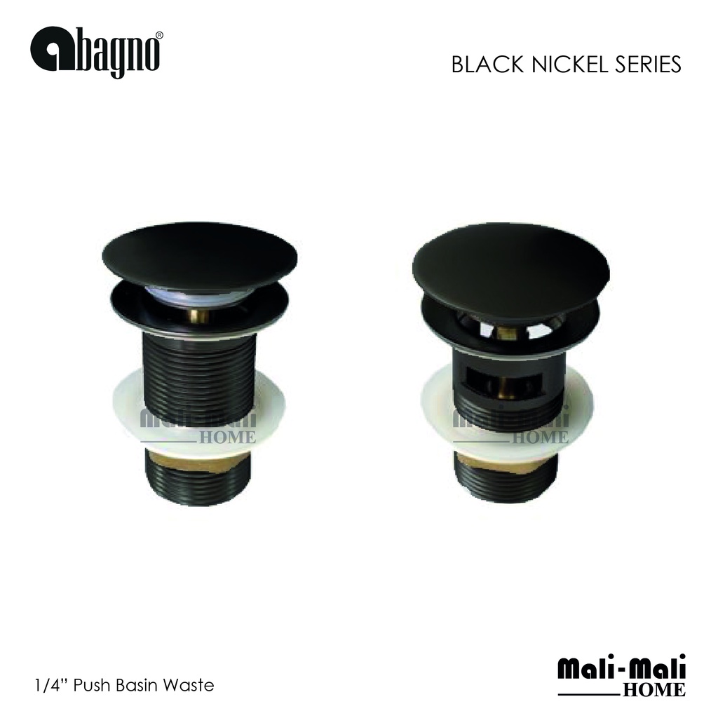 1 1/4" Black Nickel/Gun Metal Brass Basin Push Up Waste / Pop Up Waste ...