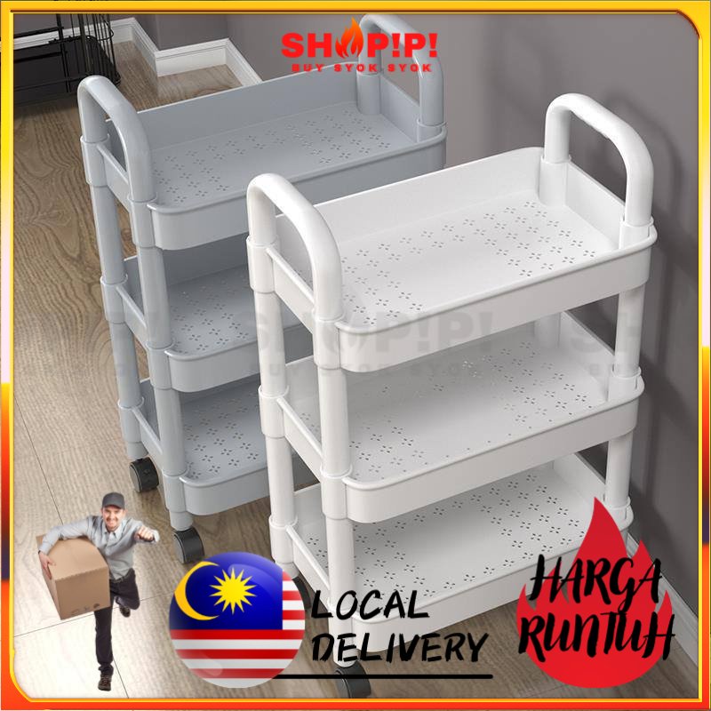 Shopipi Trolley Rack 3 Tier Multifunction Storage Office Shelves Home ...