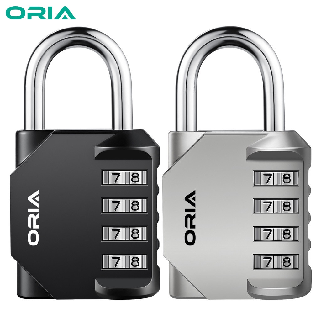ORIA 4-Digit Combination Lock Multipurpose Resettable Password Padlock ...