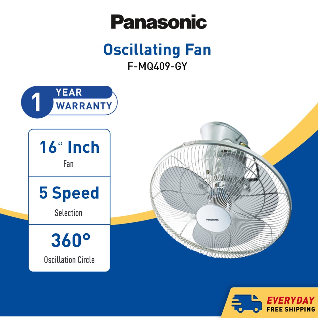 Panasonic Auto Fan 5 Speed Selection Oscillation Fan Condenser Motor ...