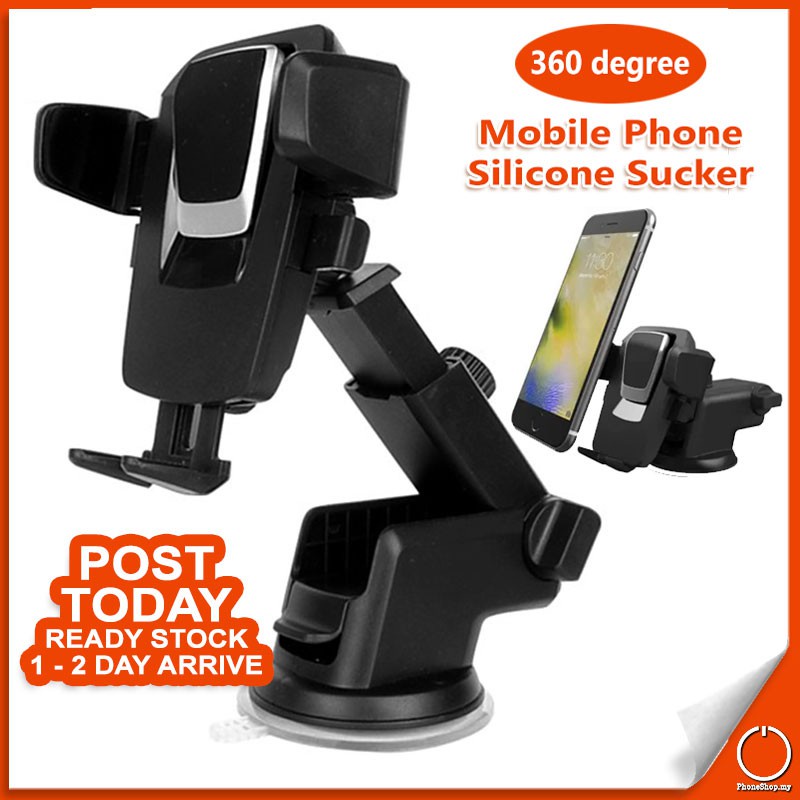 𝗔𝗗𝗝𝗨𝗦𝗧𝗔𝗕𝗟𝗘 360 Degree Long Neck One-Touch Car Mount Dashboard Sunscreen Mobile Phone Holder With ...