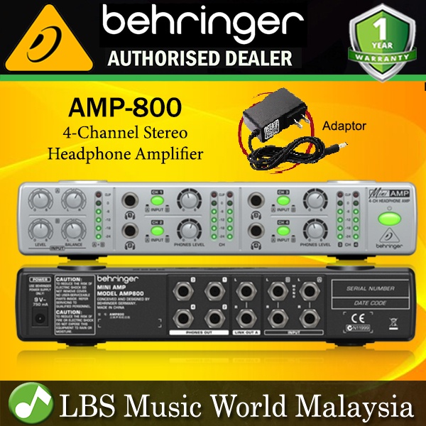 Behringer AMP-800 MiniAmp Ultra Compact 4 Channel Stereo Headphone ...