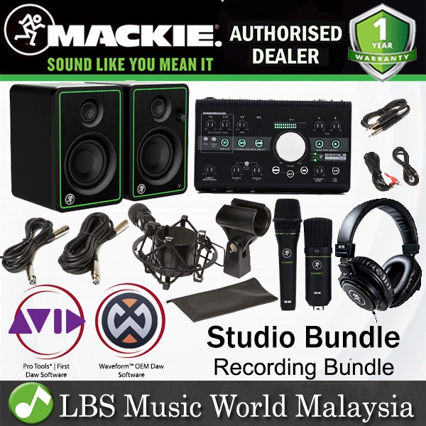 Mackie Studio Bundle with Big Knob Studio Audio Interface, CR3-X ...