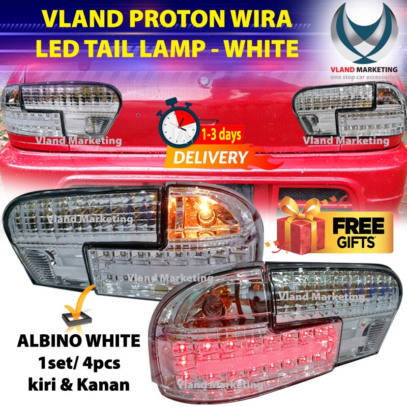 Vland Proton Wira Tail Lamp Rear Light wira Lampu Belakang White Albino ...