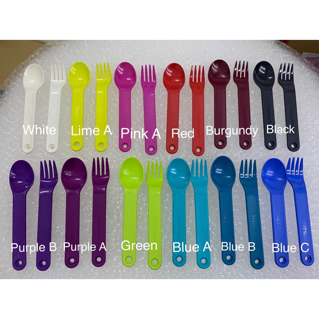 Tupperware Cutlery Set /Cutleries/ Sudu Garfu Plastik/ Travel/Portable ...
