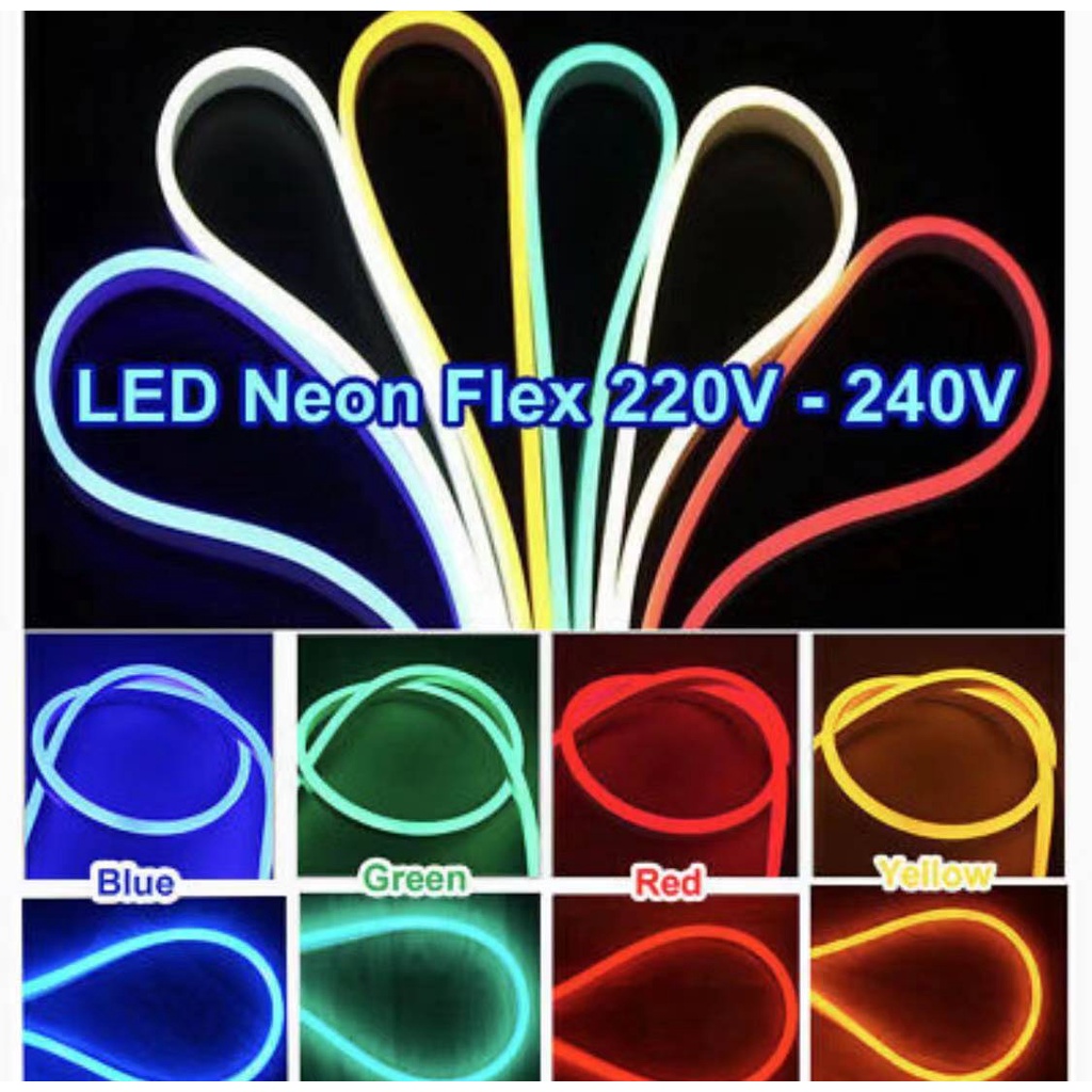 Neon FLEX LED Light Package 220V 1M 2M 3M 4M 5M FLEXIBLE STRIP OUTDOOR ...