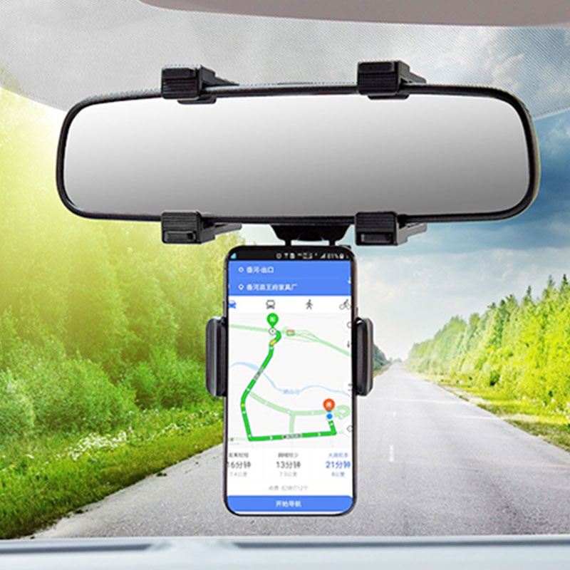 360 Rotation In Car Rear View Mirror Mount With Universal Strong Grip ...