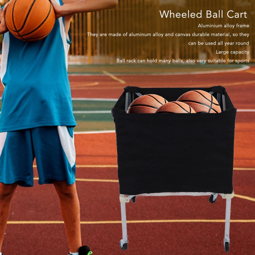 Superparis Wheeled Ball Cart Foldable Portable Storage for Basketball ...