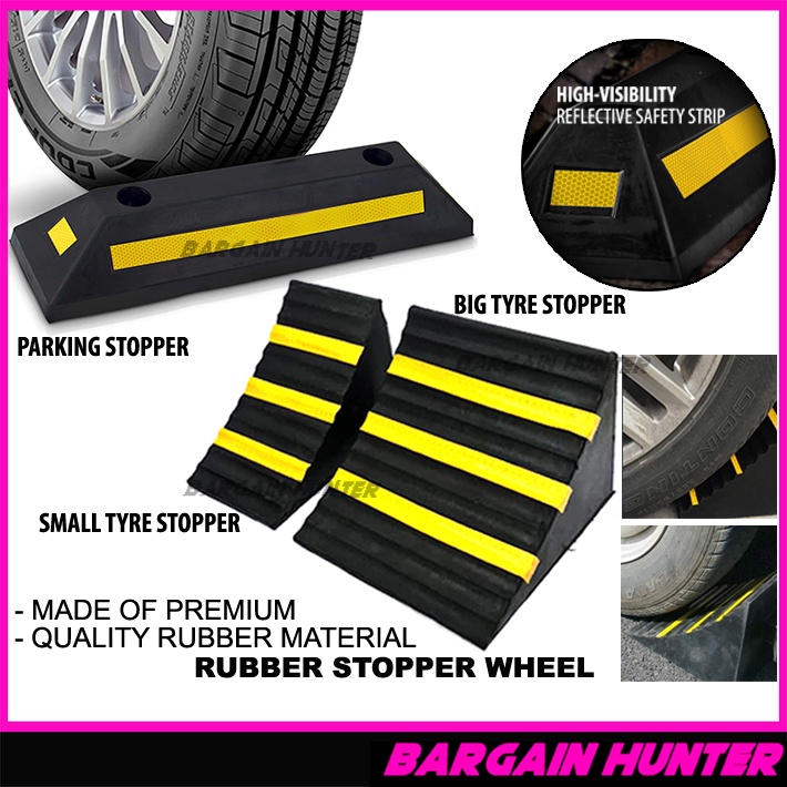 1pc Car Rubber Stopper Wheel Chock Car Park Stopper Car Parking Safety ...