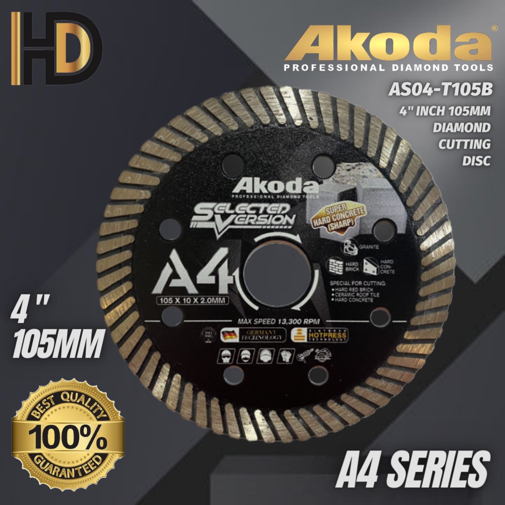 AKODA 4" 105MM A4 Selected Version Diamond Cutting Disc / AKODA AS04 ...