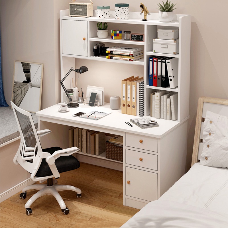 【J}Desk Bookshelf Integrated Table with Combined Bookcase Home Desktop ...