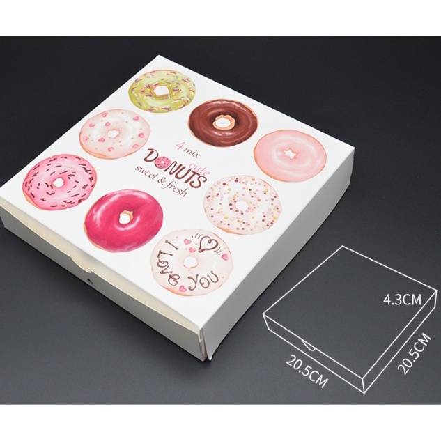 Donut Box Ready Stock 1pcs 2pcs 3pcs 4pcs Donut Paper Box / Doughnut ...