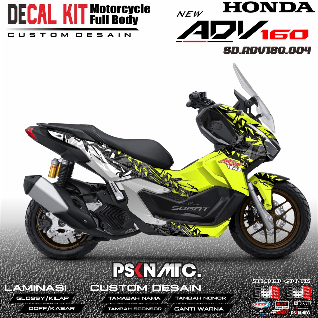 Decal ADV 160 - Dekal Sticker Striping Fullbody Full Blok List HONDA ...