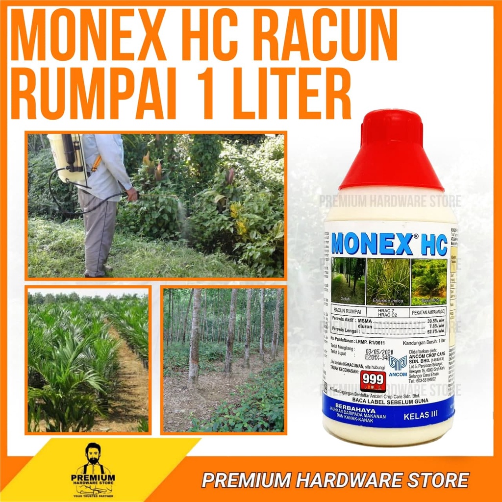 ANCOM Monex HC 1 Liter MSMA 39.5% Diuron 7.8% Grasskiller Herbicide ...