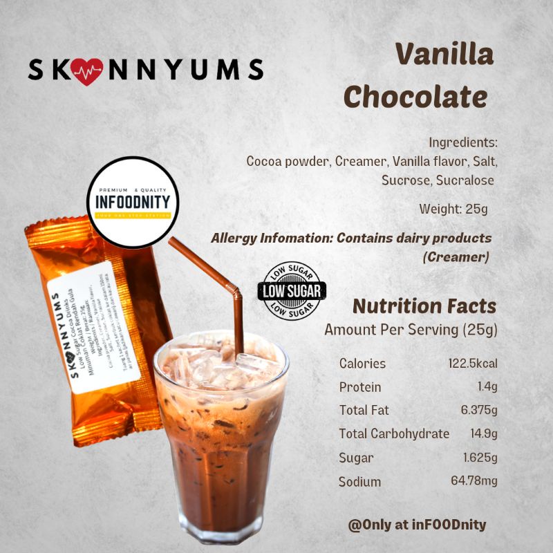 Skinnyums Low Sugar Cocoa Drinks Vanilla Chocolate Malt Diet Sihat ...