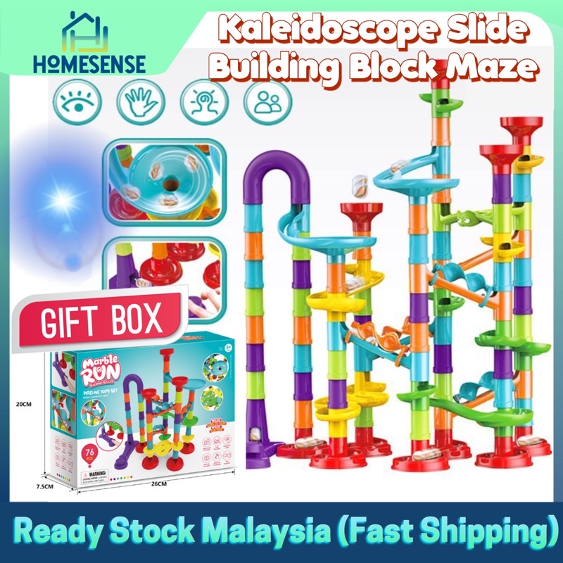 Marble Run with Domino DIY Play Set Children Toy Game Race Maze Ball ...