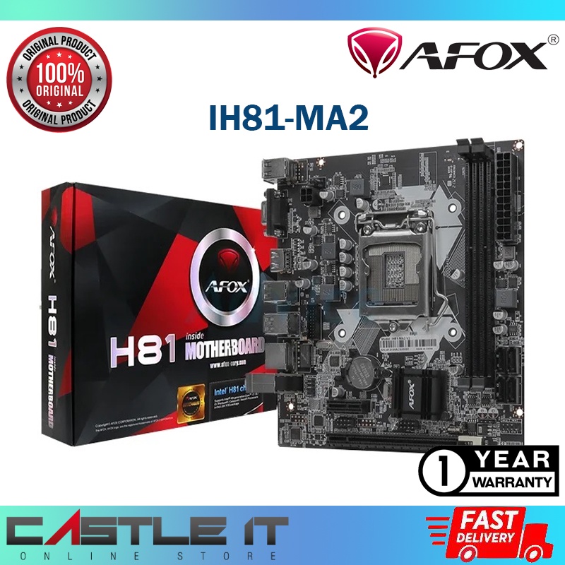 AFOX H81M IH81-MA5 Intel H81M LGA 1150 DDR3 MicroATX Motherboard ...