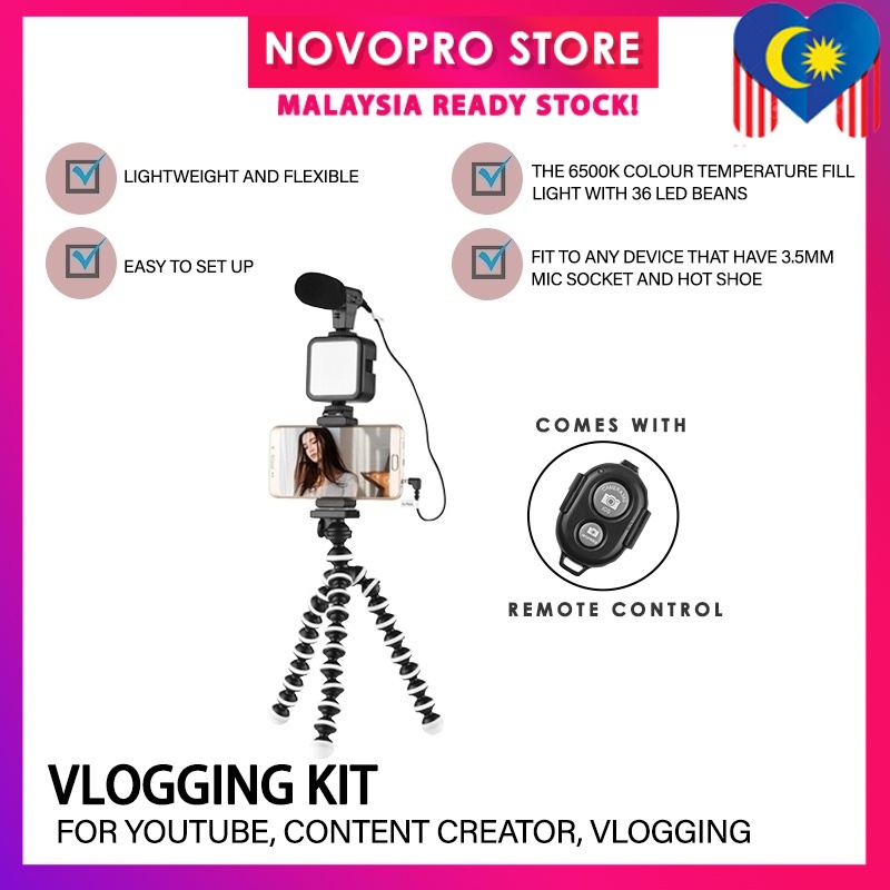 Novo Pro Vlog (Pro) Kits Octopus for Youtuber, Content Creator ...