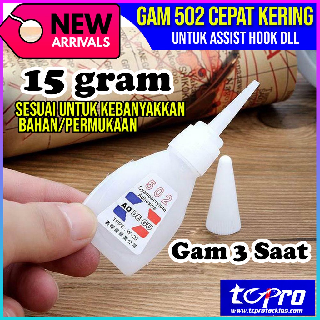 Fast Glue 8g Gam 3 Saat 502 Sesuai Untuk Kebanyakkan Permukaan Assist ...