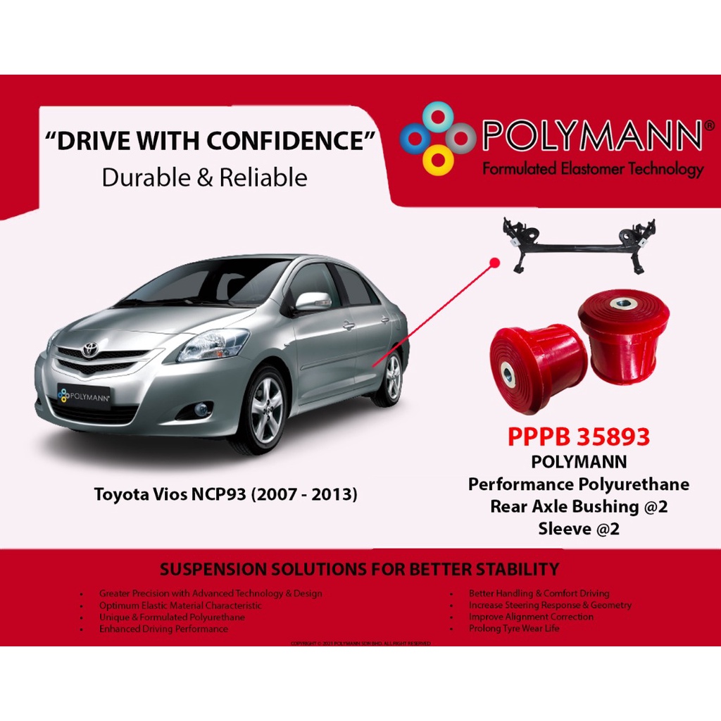 Polymann Toyota Vios NCP93 (2007- 2013) Rear Axle Performance ...