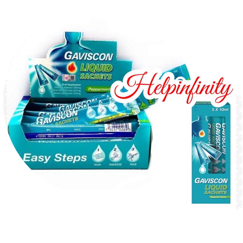 Gaviscon Original Liquid Sachets 5X10ml to Relieve Indigestion Stomach ...