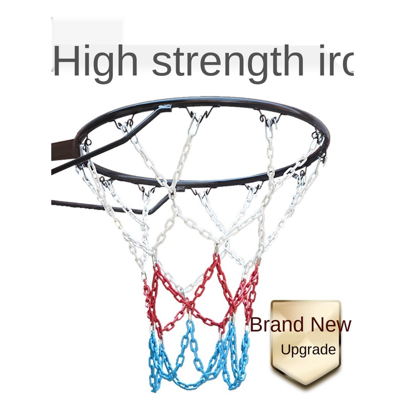 （STOCK&COD) 13 hook tricolor 55cm Basketball net Metal ball net Durable ...