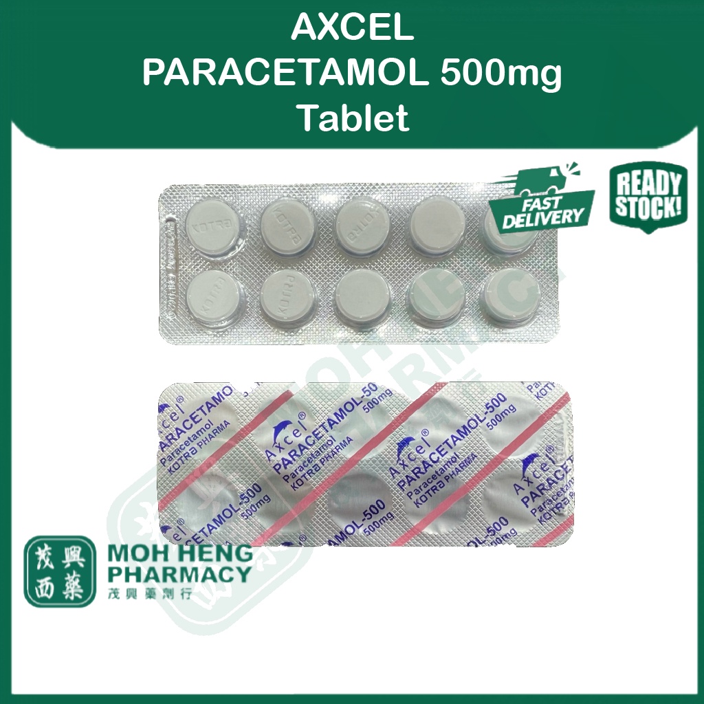 AXCEL PARACETAMOL 500mg Tablets (1X10'S)(Exp 6/2026) | Shopee Malaysia