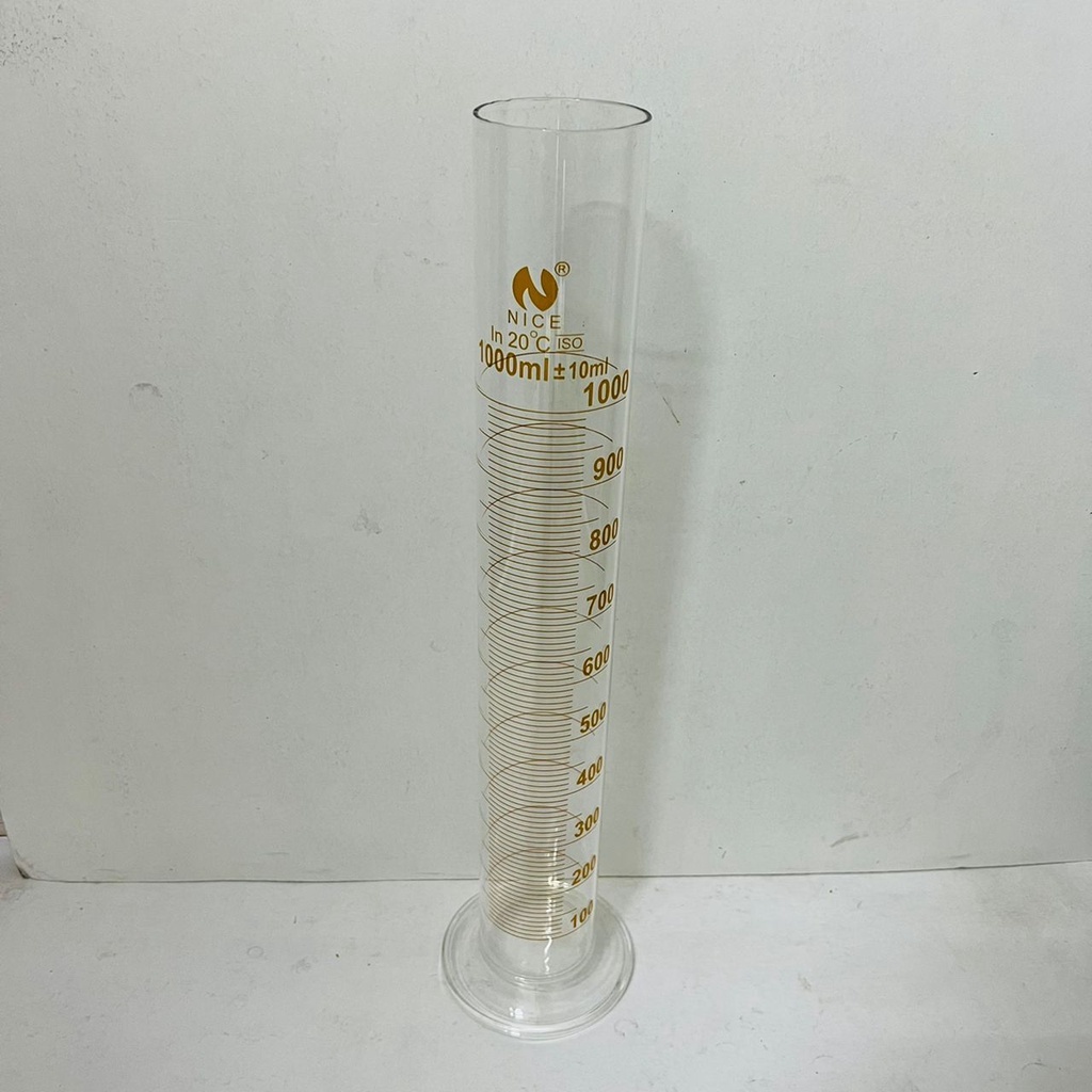 READY STOCK Glass Measuring Cylinder Round Base Without Spout 1000ml ...