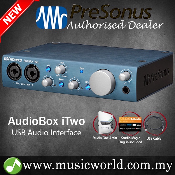 PreSonus AudioBox iTwo 2 in 2 out USB Audio Interface with Studio One ...
